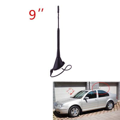 9" Aerial Antenna + Base Car Radio AM/FM Roof Mast Whip Combo Fits for ...