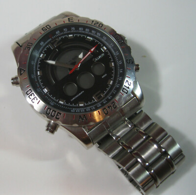 Stauer Mens Watch Stainless Steel WR50, Analog/Digital, Compendium ...