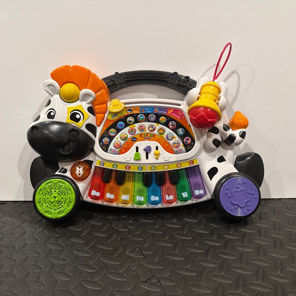 Vtech Zoo Jamz Piano With Microphone. Great Musical Zebra toy . | eBay