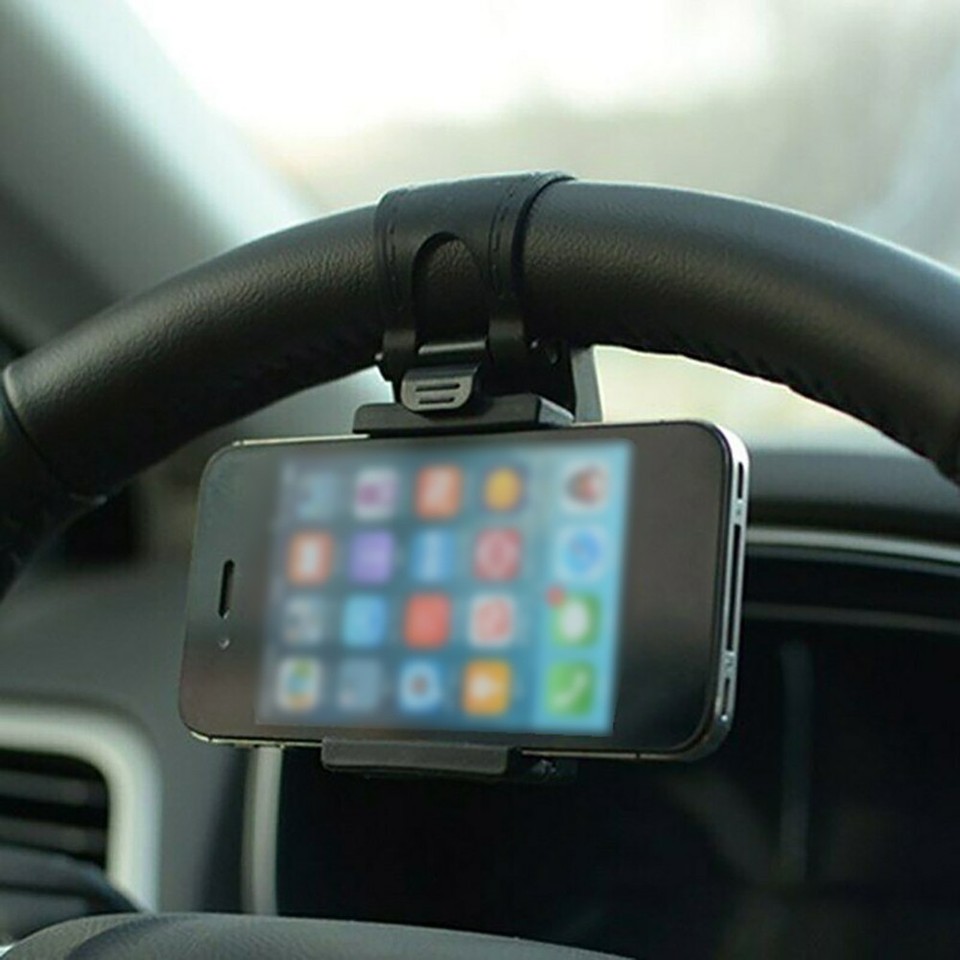 Phone Holder Mount Part Silicone Pad Stand Steering Wheel 55-75mm Clip ...