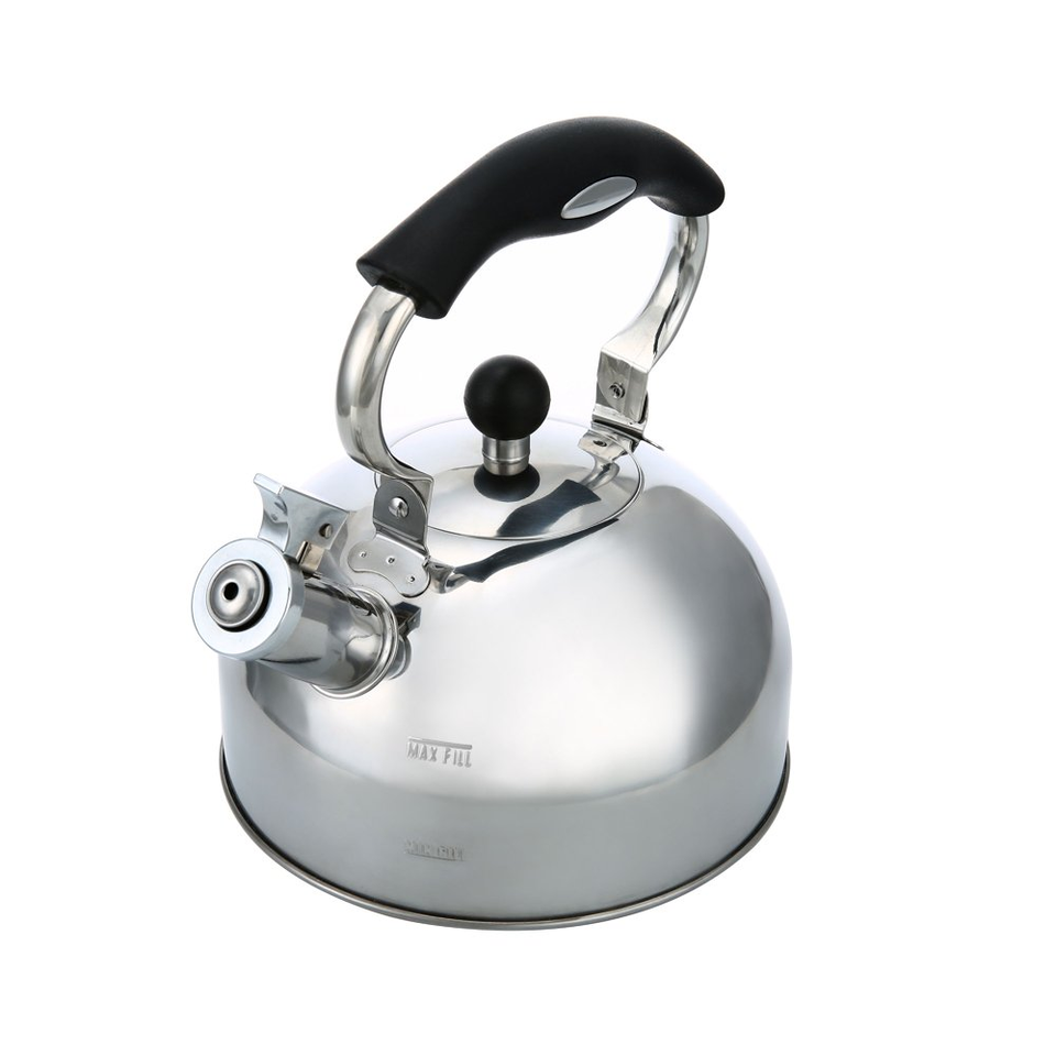 Stainless Steel Whistling Tea Kettle Max & Min Lines Coffee Tea Pot 2.5 ...