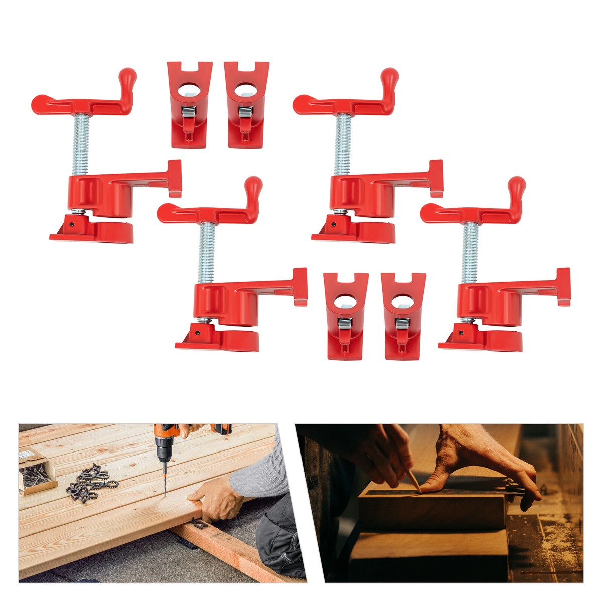 Pipe Clamps Woodworking 4-Pack Heavy Duty 3/4" Pipe Clamp Set - Cast ...