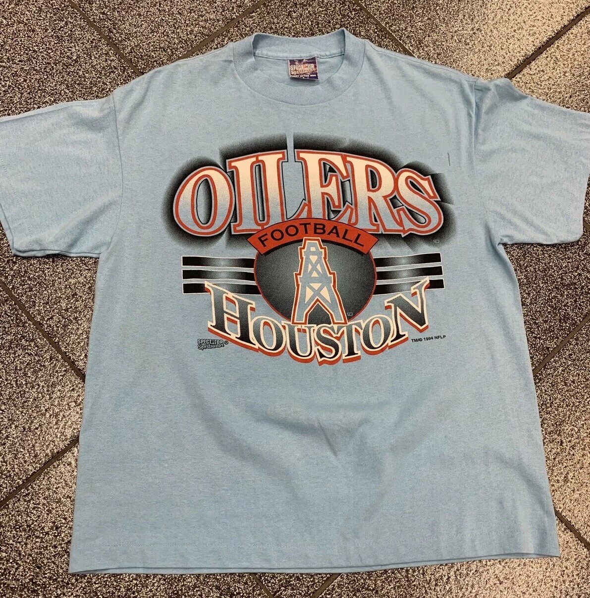 Large Vintage NFL HOUSTON OILERS T-Shirt VTG TEE 1994 Single Stitch ...