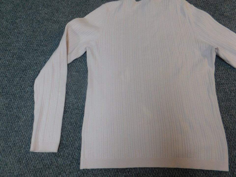 Talbots Sweater Large pink pullover womens stretch cotton nylon ...