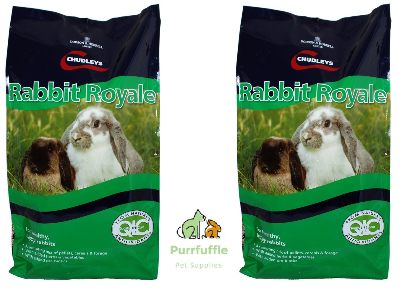 2x 14kg CHUDLEYS RABBIT ROYALE Food Tasty Pellets Muesli Grass Herbs ...