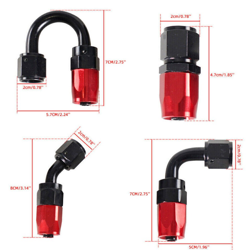 6AN Fuel Line Kit Nylon AN6 Braided Fuel Hose Fitting Kit CPE 16FT ...