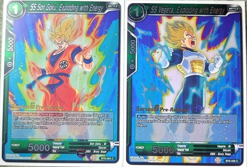 SS Son Goku & SS Vegeta, Exploding with Energy -Pre Release Stamped! NM ...