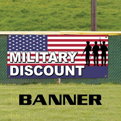 Military Discount Clearance Advertising Vinyl Banner Sign With Metal ...