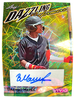 2023 Vivid Dazzling Performers Green Laser #BM3 Brando Mayea Autograph ...