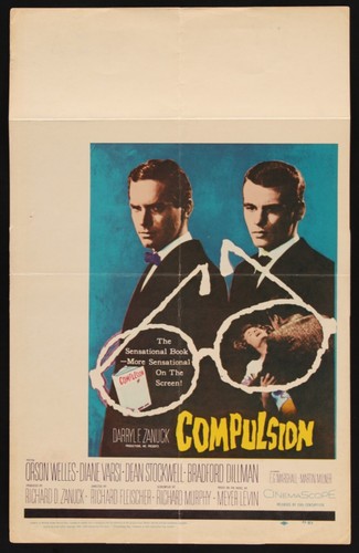 Lurid 1959 Movie Poster “Compulsion” Based on Infamous Leopold/Loeb ...