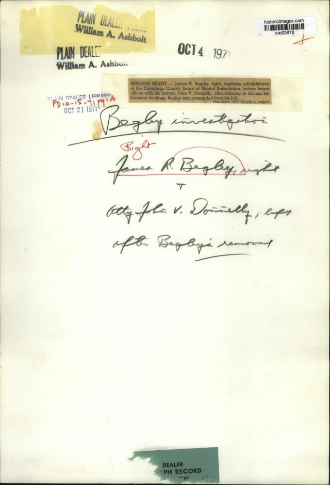 1971 Press Photo James Begley after his removal from Board of Mental ...