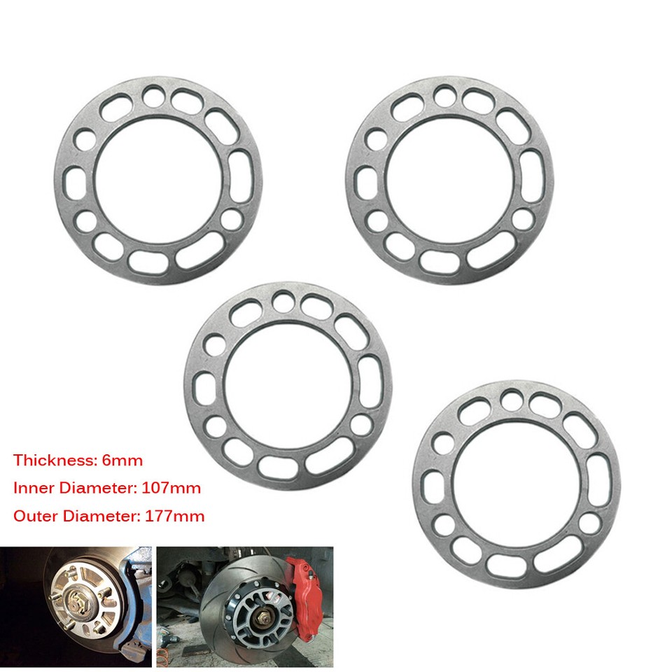 4PCS 6MM Car Hub Wheel Spacers Adaptor Widen Shims Plate For 5/6 Stud ...
