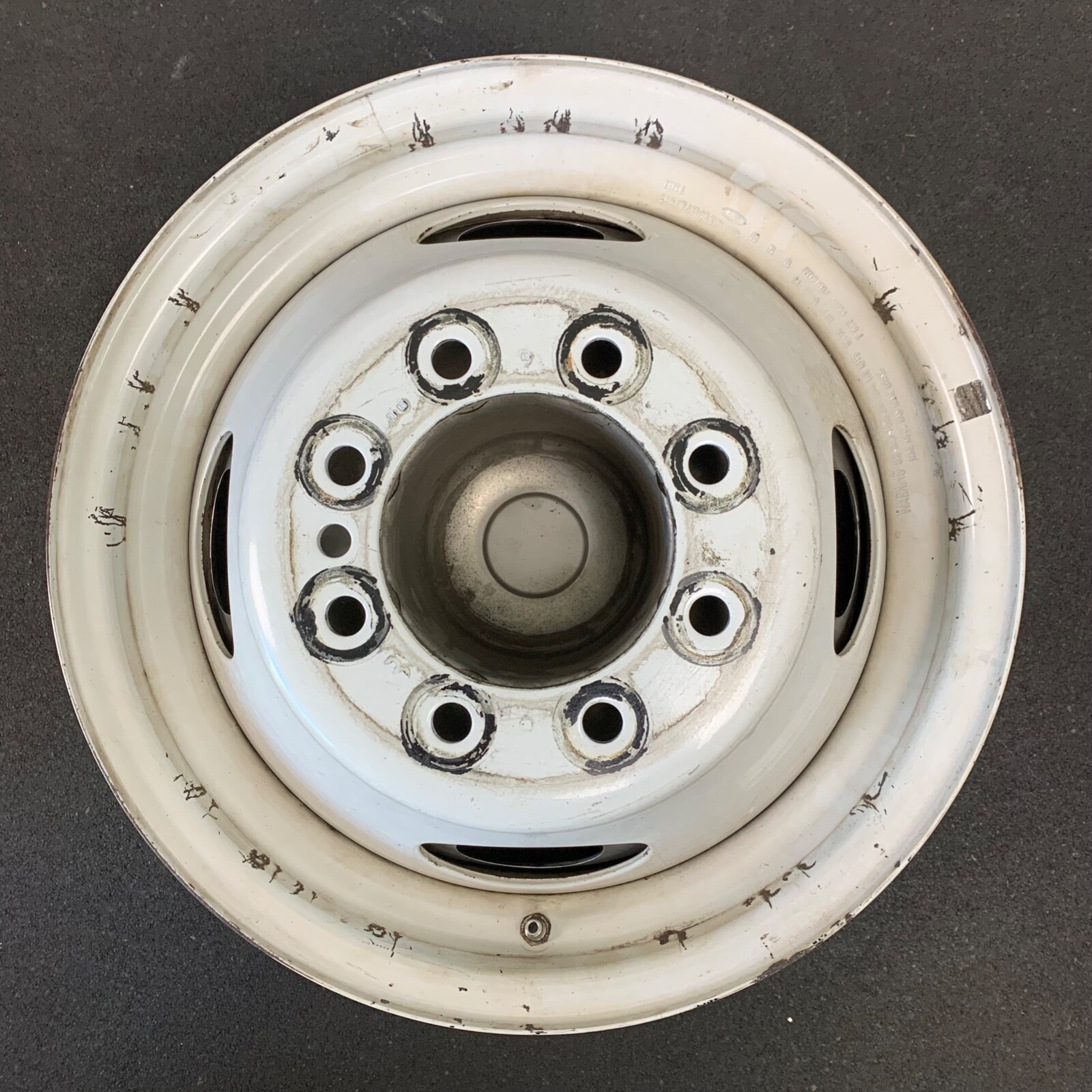 (4) Ford E350 E450 Van DRW Steel Wheels Rims + Caps 16" 80241015HA Hol ...