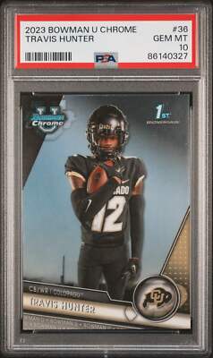 Graded 2023 Topps Bowman U Chrome Travis Hunter #36 Rookie Football ...