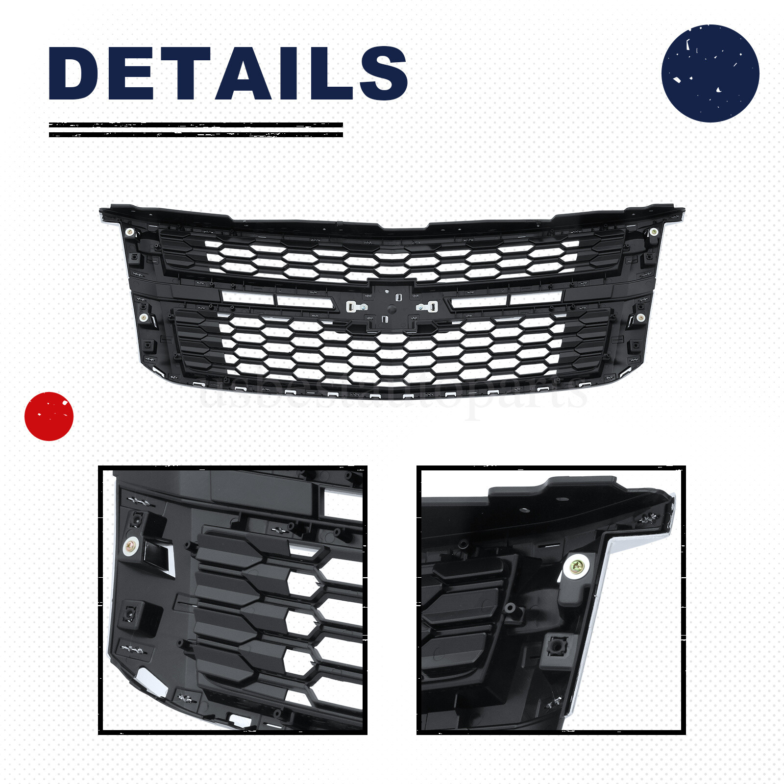 Chrome Front Upper Bumper Grille 84724083 For 2015-2020 Chevrolet Tahoe ...
