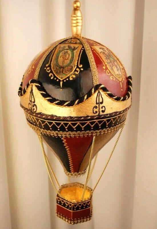 Lampada Mongolfiera Steampunk Acchiappasole In Vetro Colorato Con