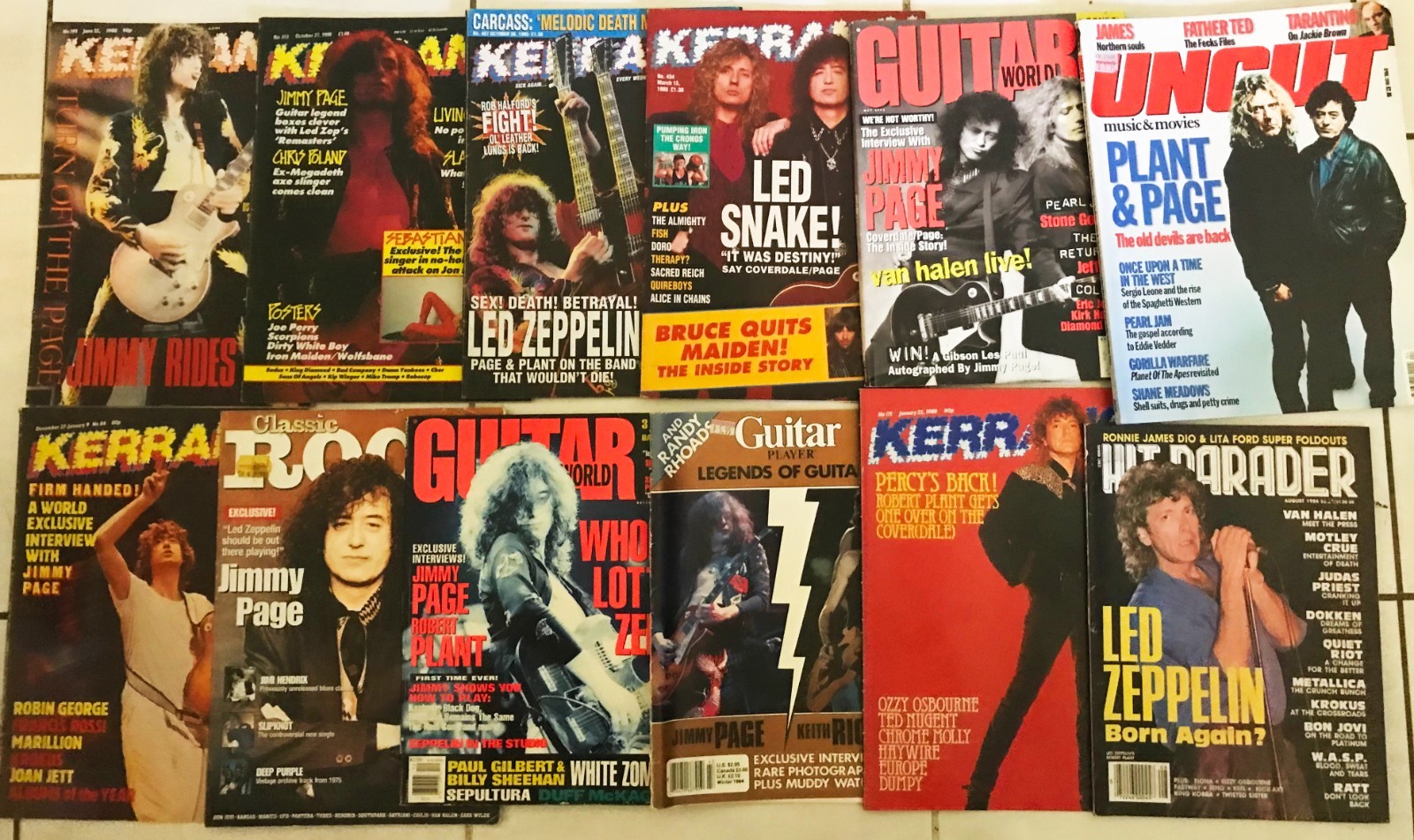 LED ZEPPELIN - lot of 12 magazines - Led Zep/Jimmy Page/Robert Plant ...