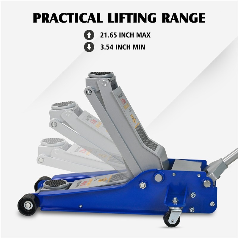 5 Ton Low Profile Floor Jack Heavy Steel Hydraulic Jack w/ Dual Piston ...