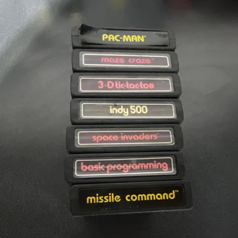 Atari 2600 Game Lot Pac-Man Maze Craze Indy 500 Space Invaders Missile ...