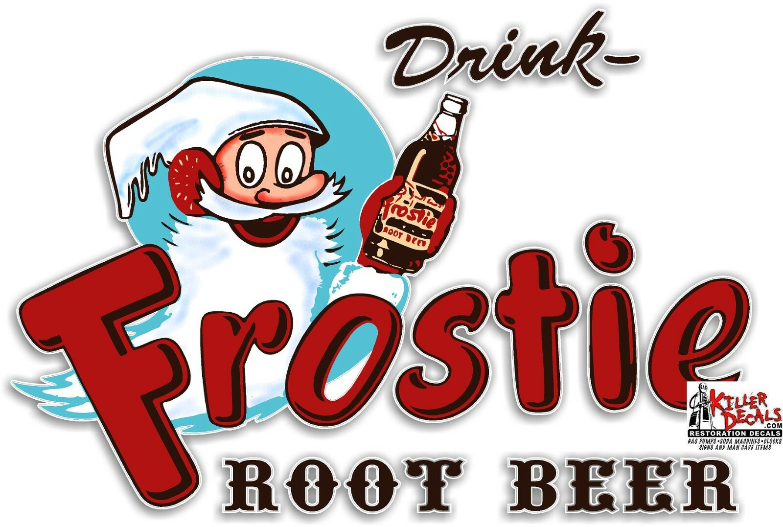 12"x 8.8" (frostie-4-2) FROSTIE ROOT BEER CAP COOLER POP soda machine ...