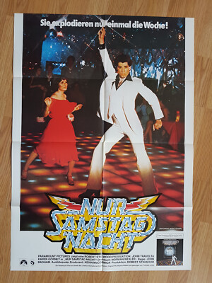 John Travolta SATURDAY NIGHT FEVER rare German 1-sheet poster 1978 BEE GEES | eBay