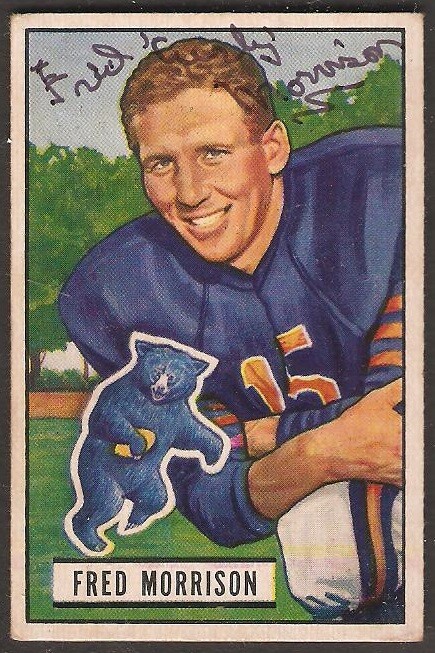 Fred "Curly" Morrison #49 1951 Bowman Football Autograph Signature D ...