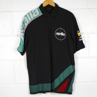 APRILIA GRESINI Racing Team MOTO GP Zipped Polo SHIRT Black Size XXL ...