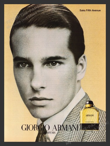 Giorgio Armani Cologne Old Timey Photo Look 1980s Print Advertisement ...