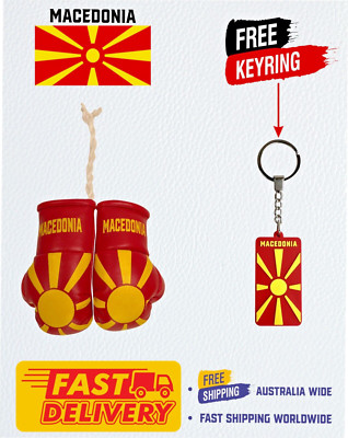 MACEDONIAN FLAG , MACEDONIA , MINI BOXING GLOVES, BUY 1 PAIR GET 1 FREE ...