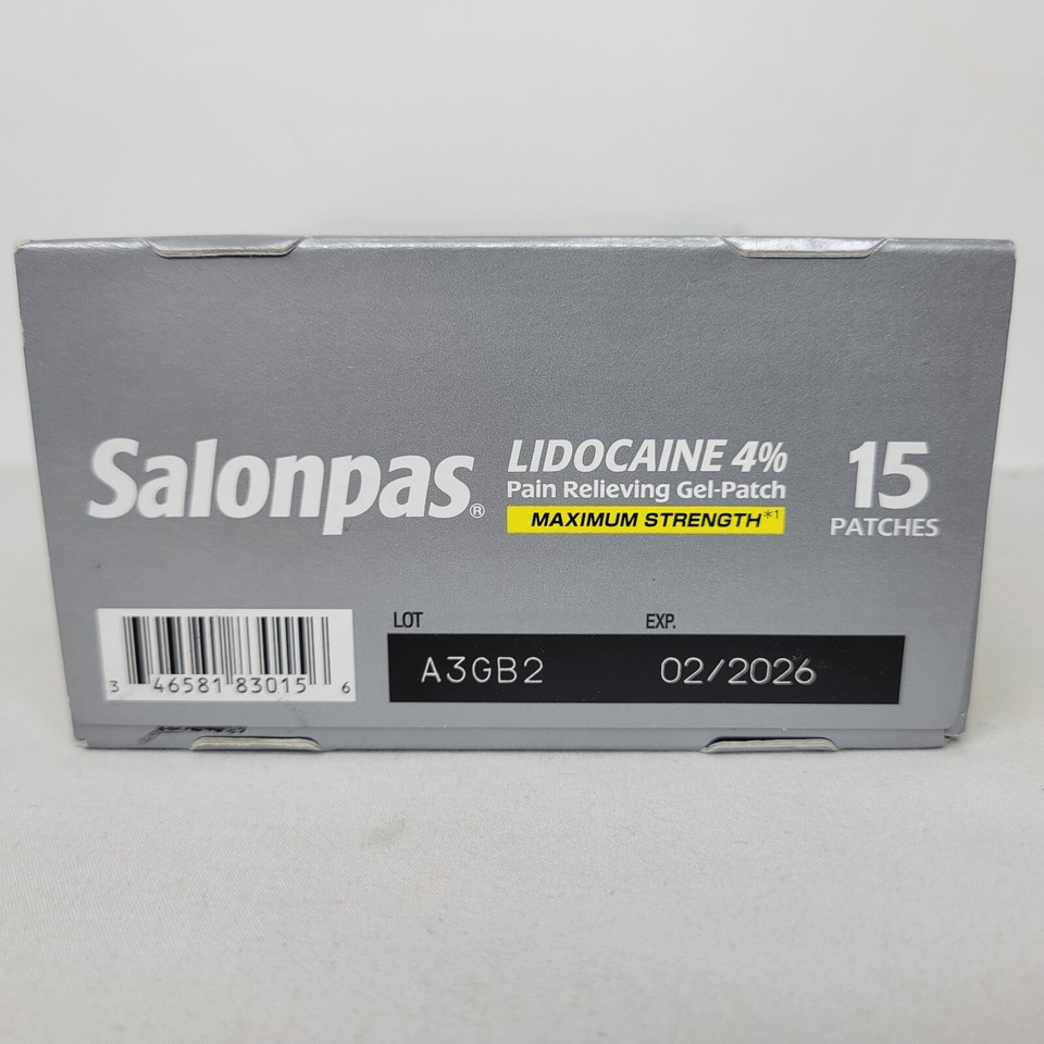 Salonpas Lidocaine 4% Gel-Patch (15 ct.)-New- Exp 02/2026 | eBay