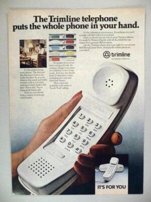 Vintage AT&T Bell Touch-Tone TRIMLINE Trim Line Rare Classic Tan Retro ...