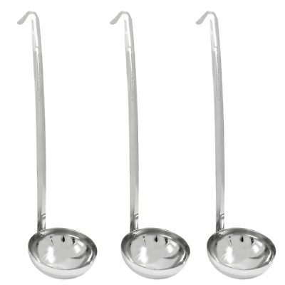 3 Pcs 6 oz Soup Ladle Set Stainless Steel Ladle with Long Hooked ...