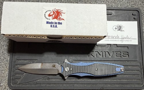 Hinderer Maximus Bayonet Grind Tri-Way 20CV Stonewash Blue Black G10 | eBay