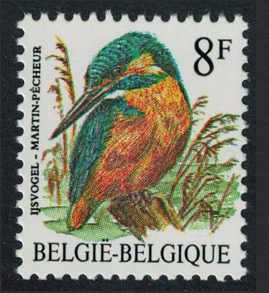 River kingfisher Bird Buzin 'Martin-pecheur' 8f Belgium 1986 MNH SG ...