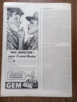 1943 Gem Razor Shaving Ad Pass Inspection Avoid '5 o'clock Shadow | eBay