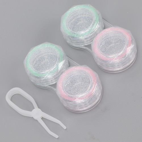 Contact Lens Storage Case 2pcs Sparkles Contact Lens Box Tweezers ...