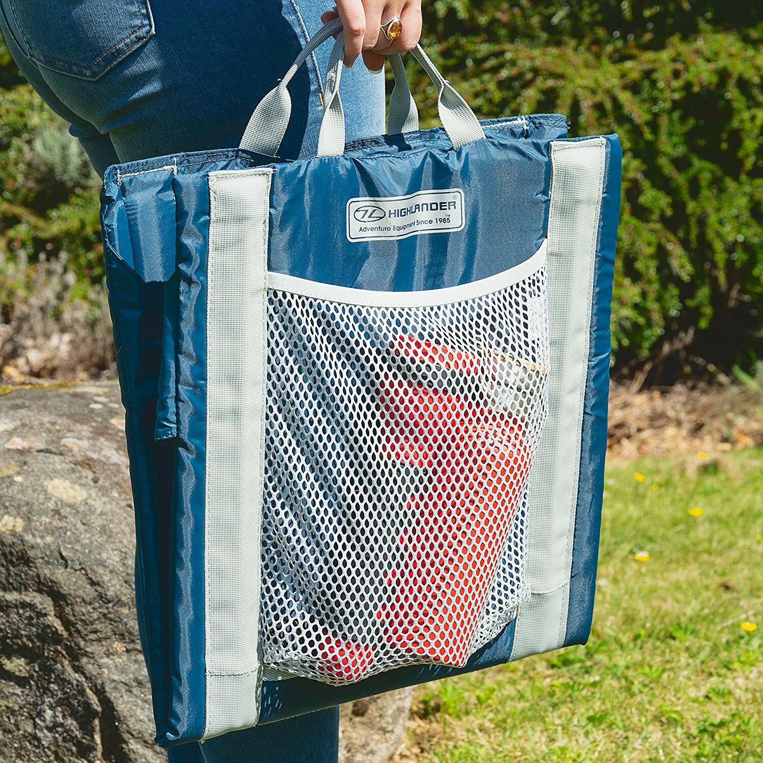 OUTDOOR WATERPROOF SEAT back support blue camping fishing picnic beach ...