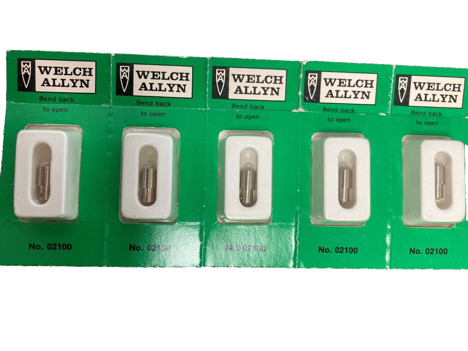 5 New OEM Welch Allyn no. 02100 Bulb for 11500 Instrument - 5 Brand New ...