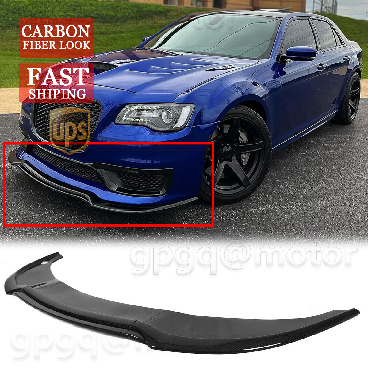 For Chrysler 300 C S SRT 2015-2023 Painted Black Front Bumper Lip ...