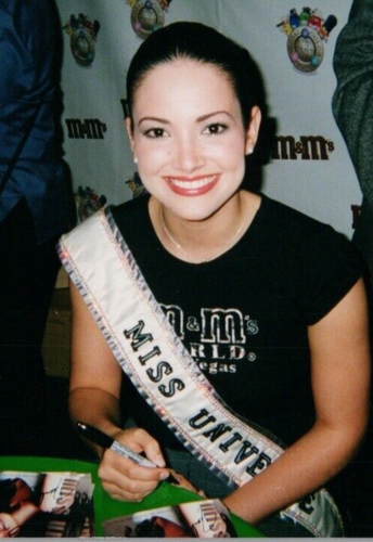 2W Photograph Beautiful Woman Miss Universe Sash Signing Autographs ...