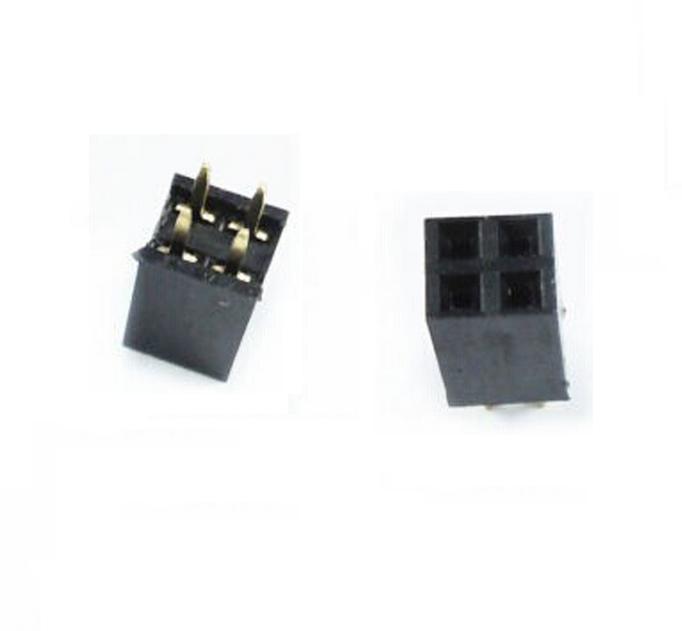 50PCS 2X2 Pin 4P 2.54mm Double Row Female Straight Header Pin Strip | eBay