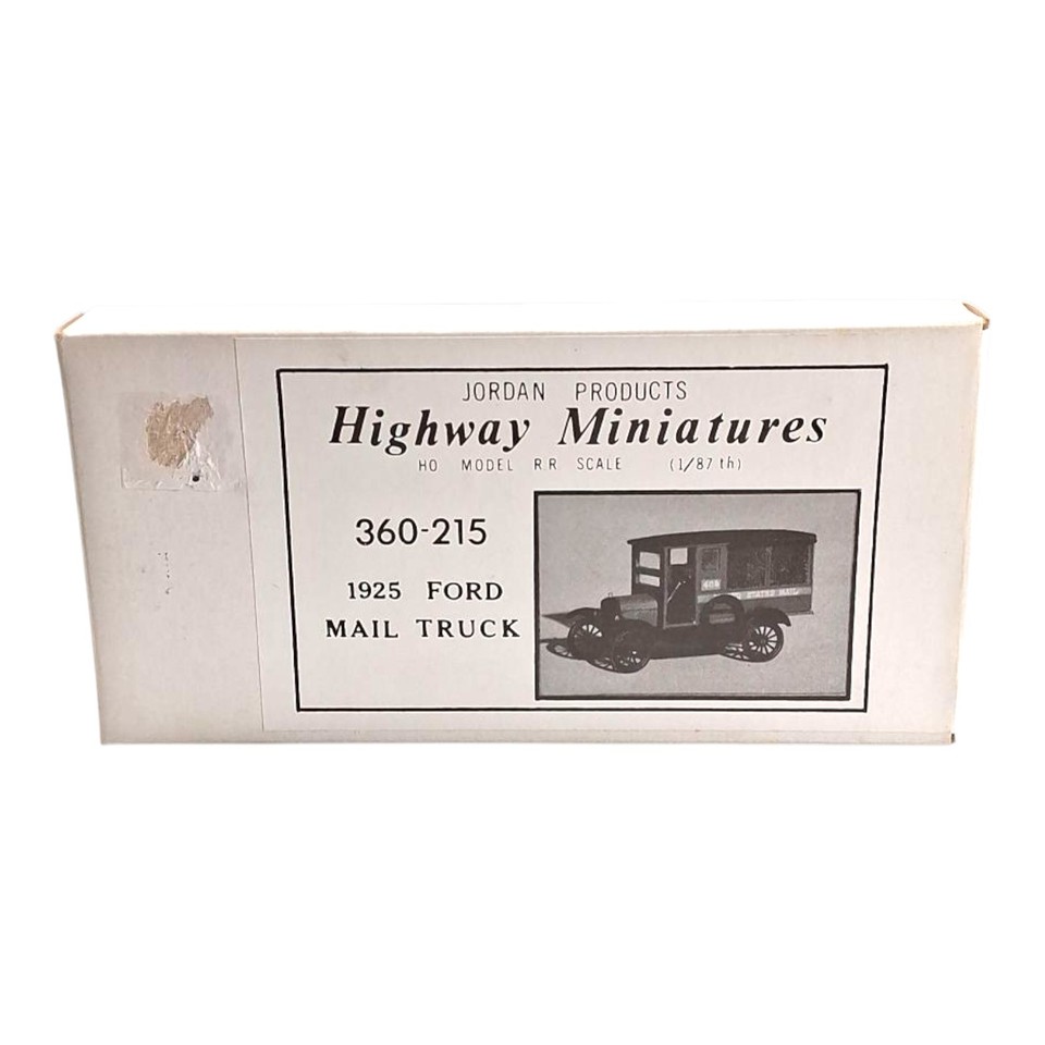 HO Scale Jordan Highway Miniatures Kit 360-215 1925 Ford Mail Truck New ...