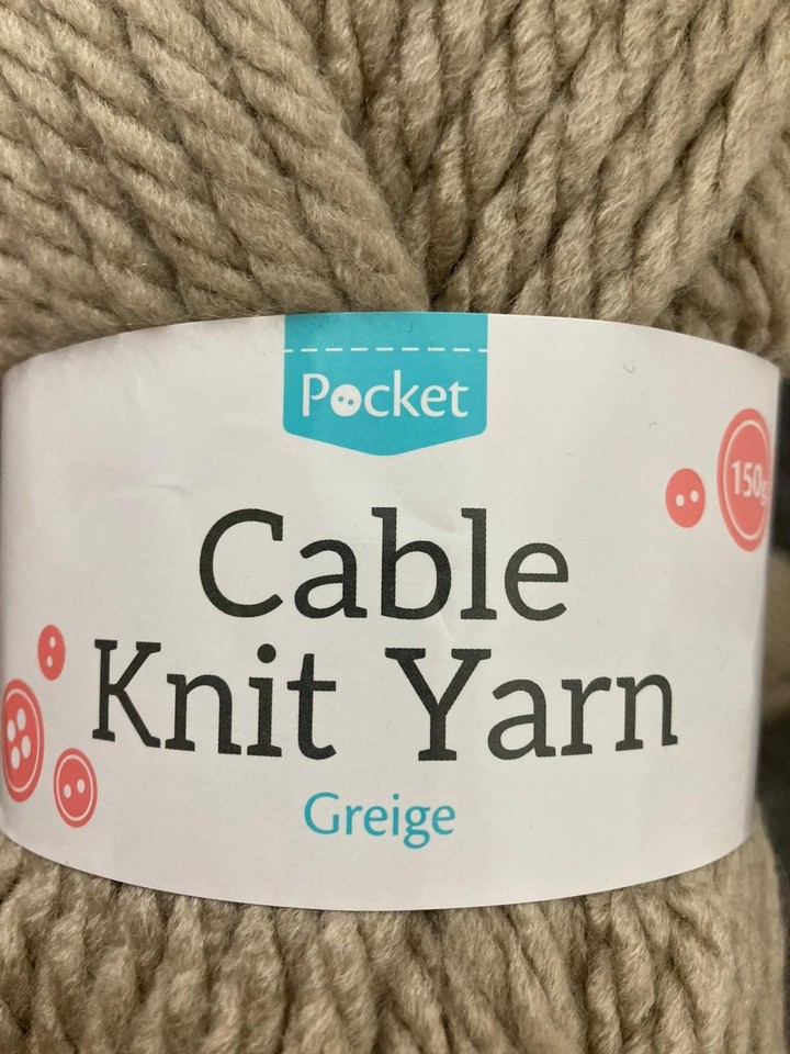 Pocket Cable Knit Yarn thick chunky acrylic yarn pack of 6 x150g ...