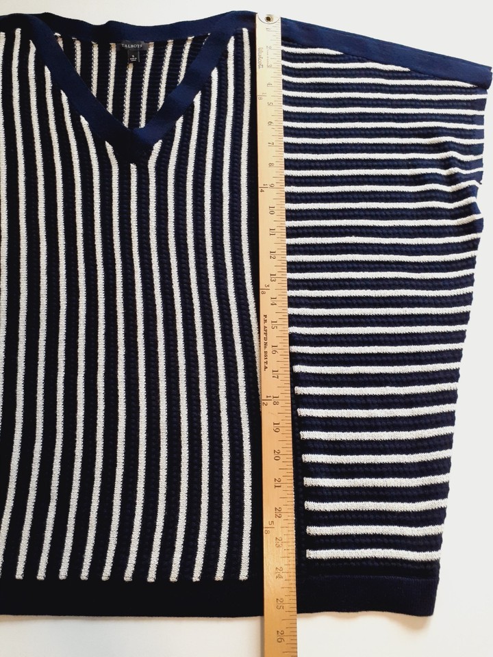 NWOT Talbots Navy/White Nautical Stripes Knit Small Layering Sweater ...