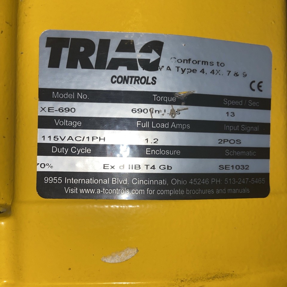 TRIAC Controls XE-690 Electric Actuator Motor Two Position Control ...