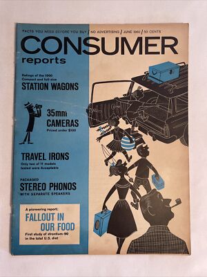 1960 June CONSUMER REPORTS Magazine, Station Wagons, 35mm Cameras ...
