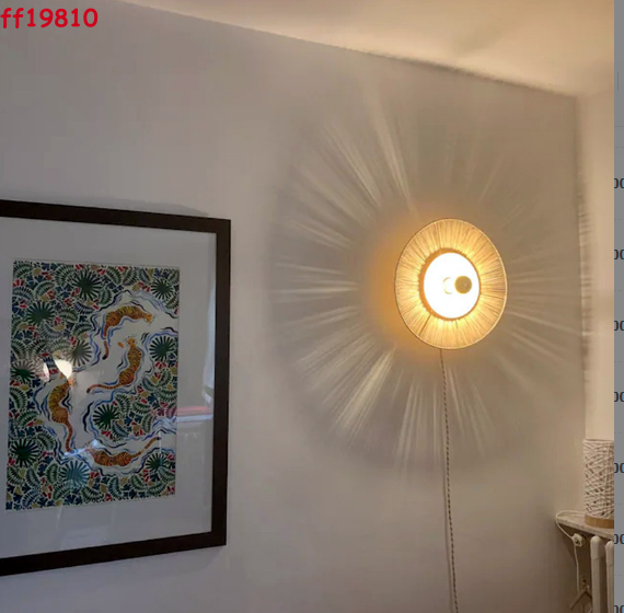 Creative Rattan Linen Wall Light Handmade Led Wall Lamp Bedroom ...