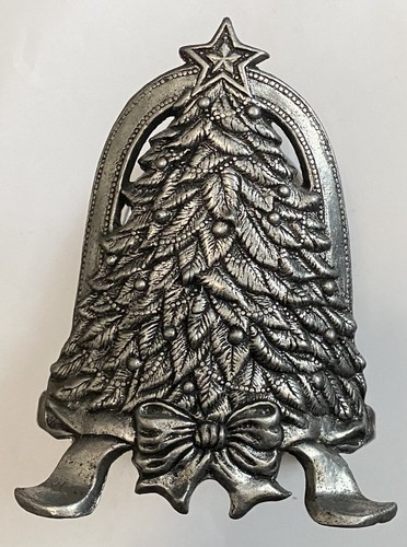 Vintage 1997 PEWTER CHRISTMAS TREE CANDLE Jar Holder by Carson Silver ...
