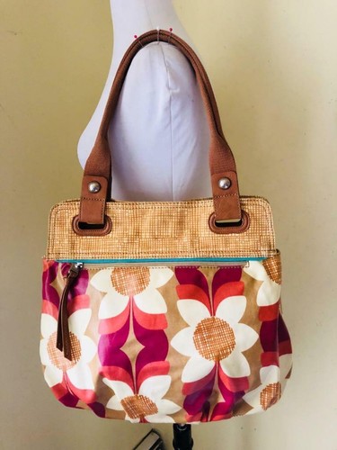 FOSSIL X-Large TOTE Bag Key-Per MOD Floral Handbag Purse RARE XL ...