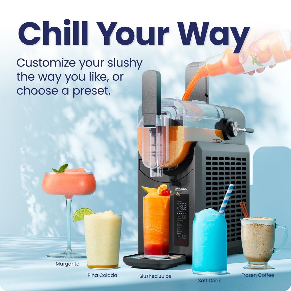 Iceman by Chefman Slush-Ease 68oz Slushie Machine, Frozen Drink Maker ...